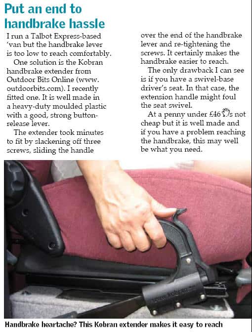 Kobran Motorhome Handbrake Extender – GM-007